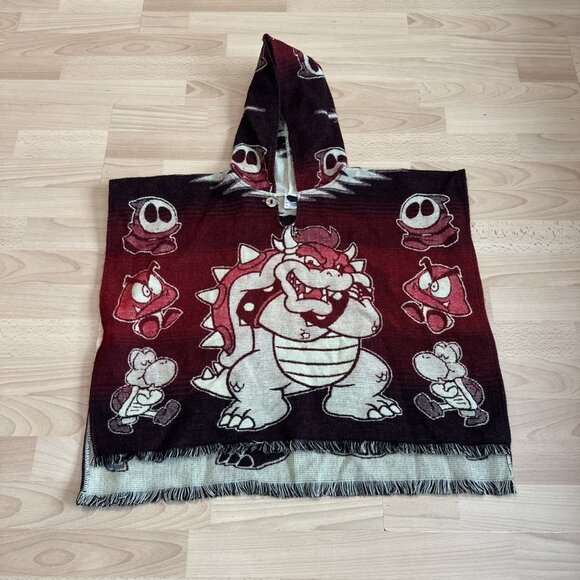 Nintendo | Jackets & Coats | Super Mario Hooded Poncho Kids Os Wool ...